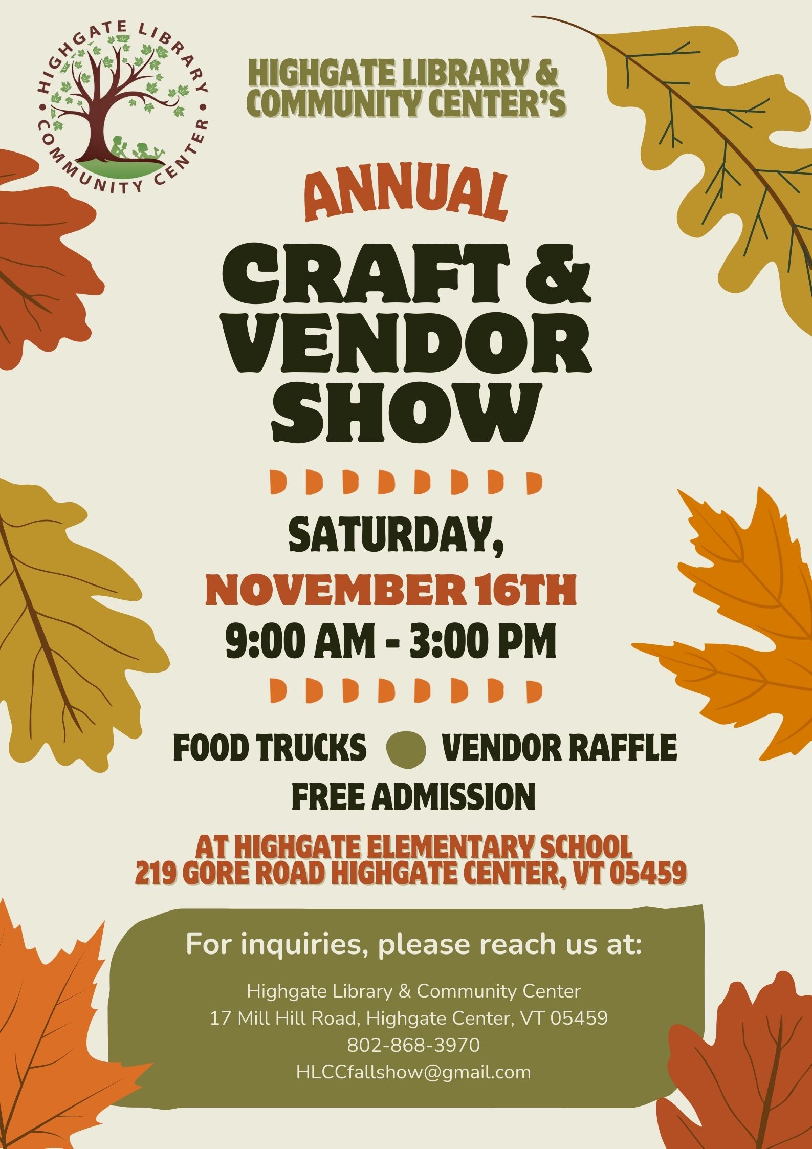 2024 HLCC Annual Craft & Vendor Show – HIGHGATE LIBRARY